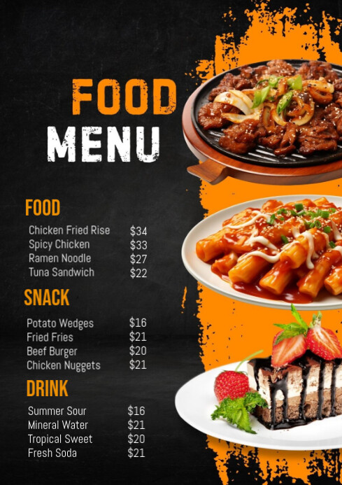 Copy of food menu | PosterMyWall