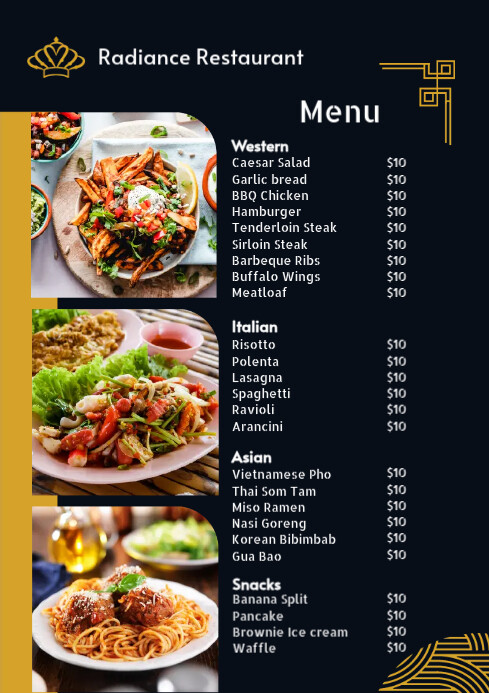 FOOD MENU Template | PosterMyWall