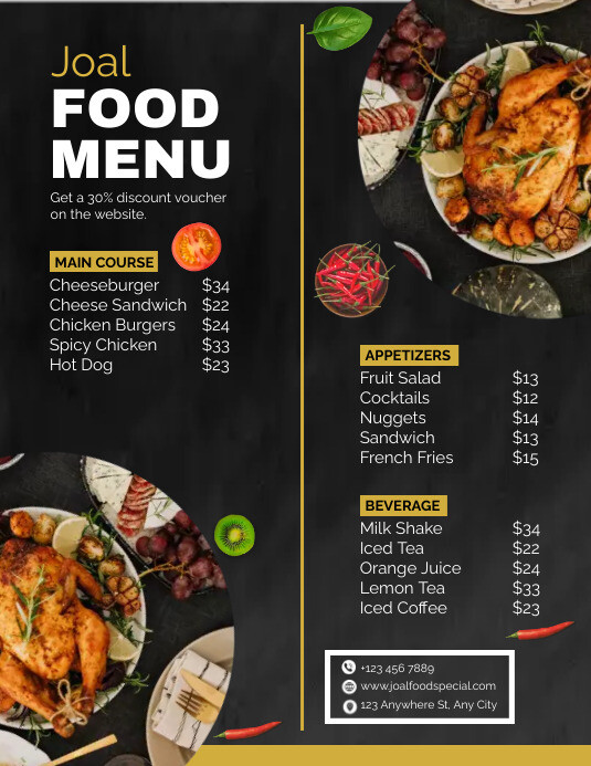 Food menu Template | PosterMyWall