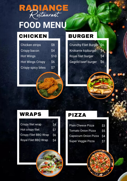 FOOD MENU Template | PosterMyWall