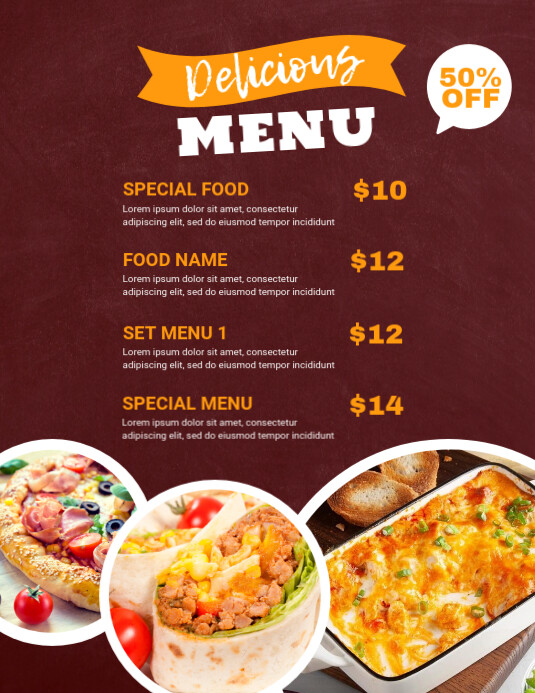 Food Menu Design Template | PosterMyWall