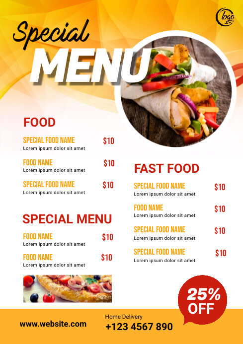 Food Menu Design Template | PosterMyWall