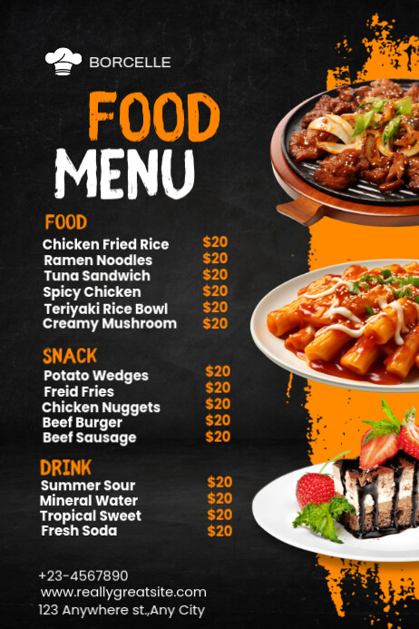 Food menu Template | PosterMyWall