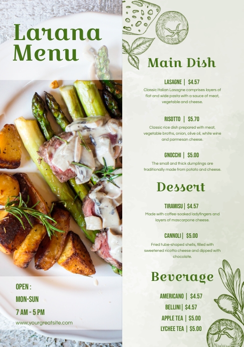 Food Menu Template | PosterMyWall