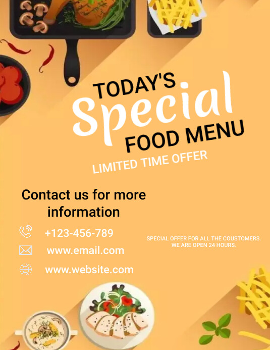 Food menu flyer, template, design | PosterMyWall