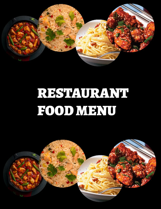 Food menu flyer, template, design | PosterMyWall