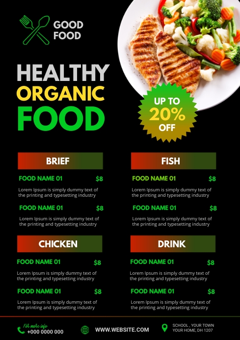 Food menu flyer Template | PosterMyWall