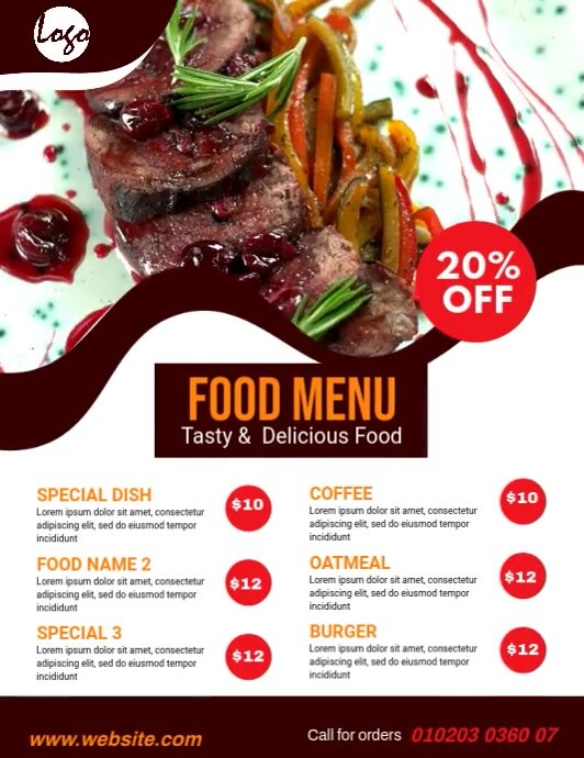 food menu flyer Template | PosterMyWall