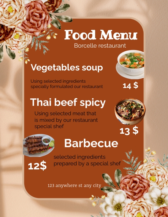 Brosur Brosur Menu Makanan Templat | PosterMyWall