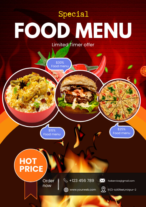 Food Menu Flyer Template | PosterMyWall