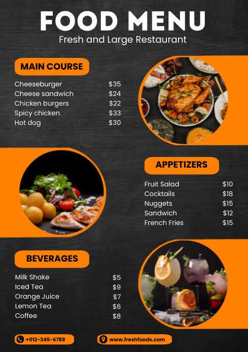 FOOD MENU FLYER Template | PosterMyWall