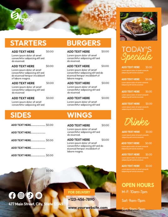 Food Menu Flyer Template | PosterMyWall