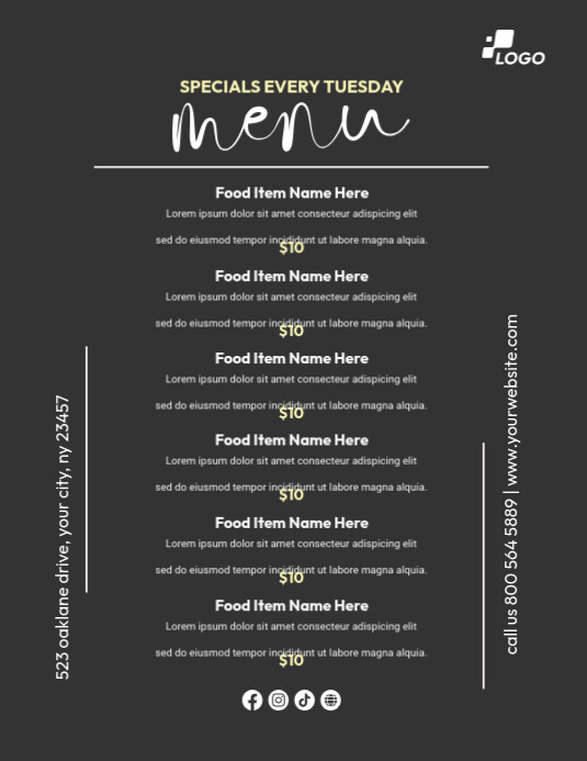 Food Menu Flyer Template | PosterMyWall