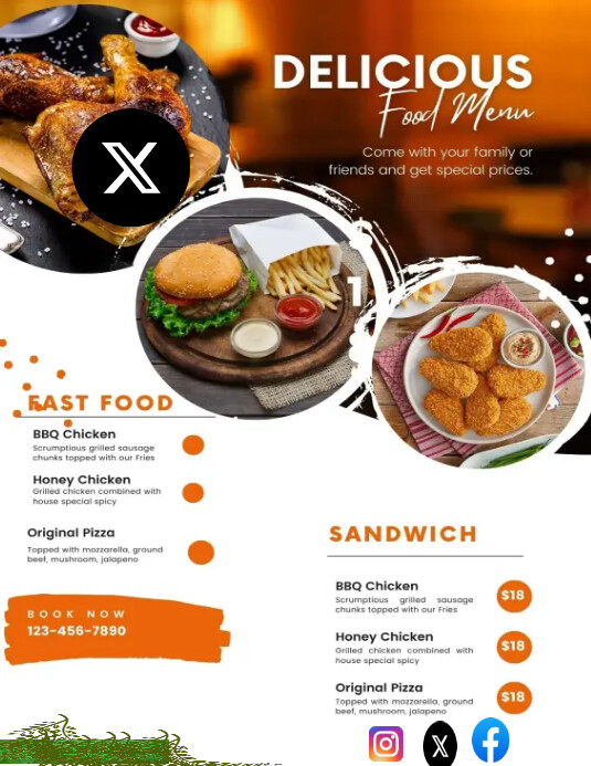 Food menu flyer template | PosterMyWall