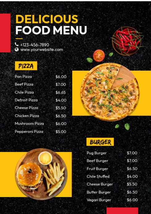 Food Menu Flyer Template | PosterMyWall