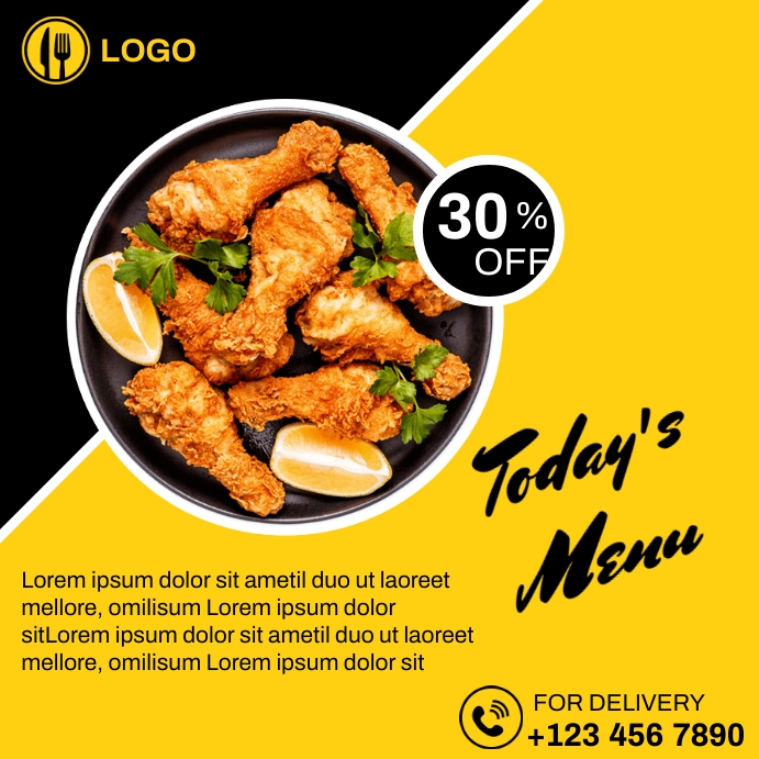 Food Menu Instagram Template | PosterMyWall