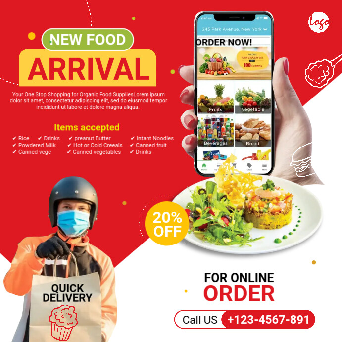 Food Menu Instagram Post Design Template | PosterMyWall