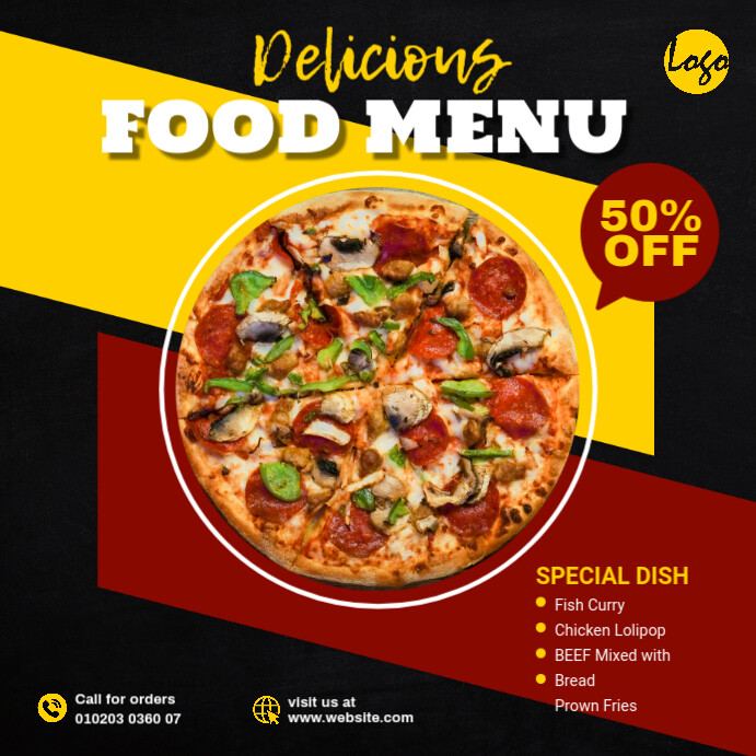 Food Menu Offer Banner Template | PosterMyWall