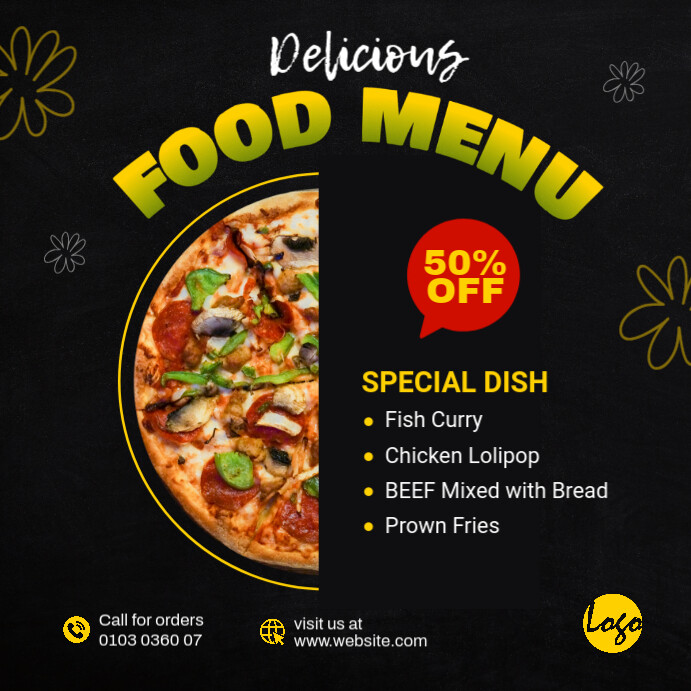 Food Menu Offer Banner Template | PosterMyWall