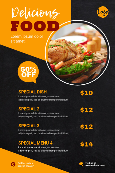 Food Menu Offer Banner Template | PosterMyWall