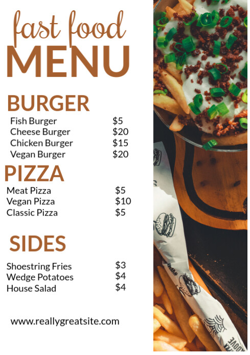 Food Menu Poster Template | PosterMyWall