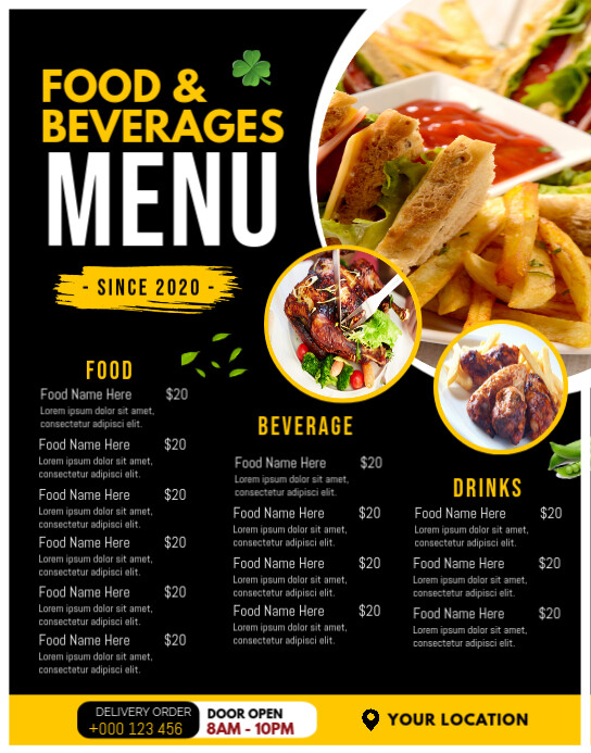 FOOD MENU POSTER TEMPLATE.C | PosterMyWall