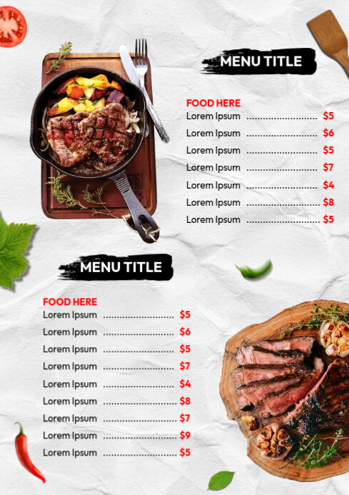FOOD MENU POSTER.KC Template | PosterMyWall