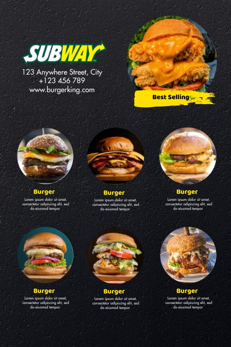 FOOD MENU POSTER.KC Template | PosterMyWall