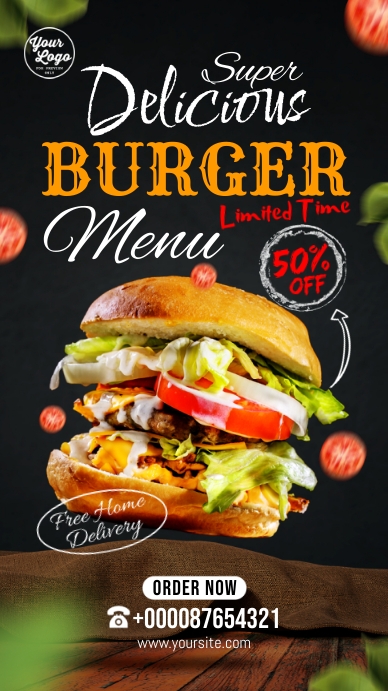 Food Menu Promotion for Instagram Story Template | PosterMyWall