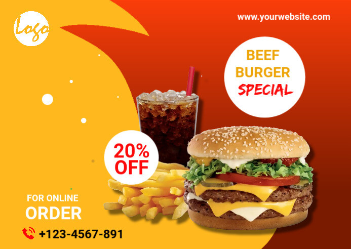 Food menu promotion postcard Template | PosterMyWall