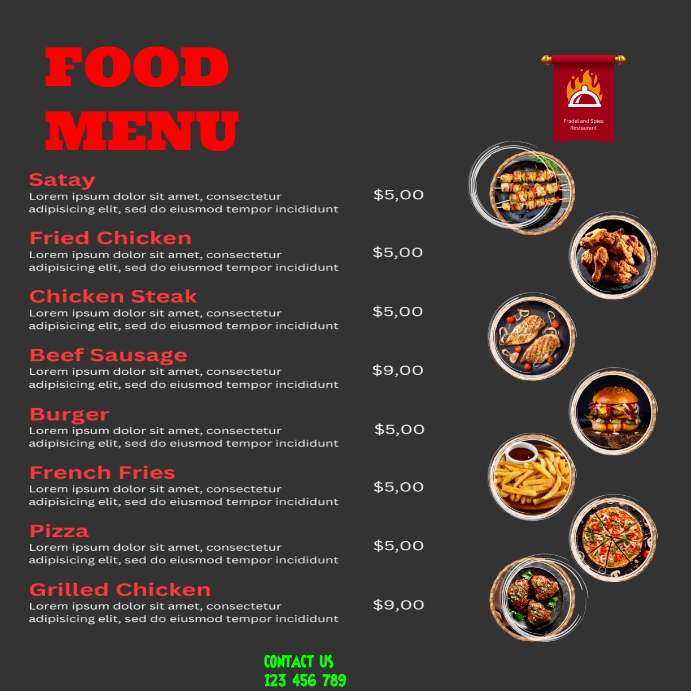 Copy of FOOD MENU TEMPLATE | PosterMyWall