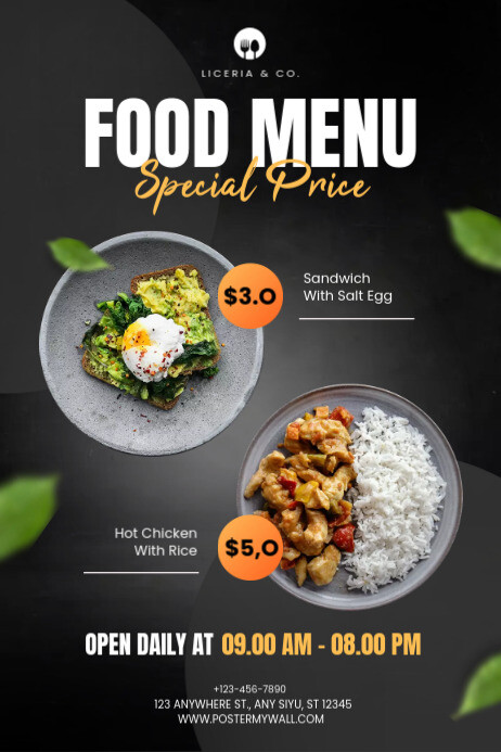 Copy of food menu template | PosterMyWall