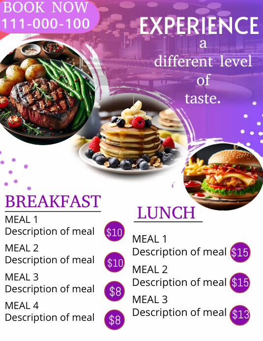 Food menu template | PosterMyWall