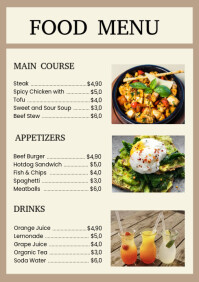 delicious food menu template | PosterMyWall