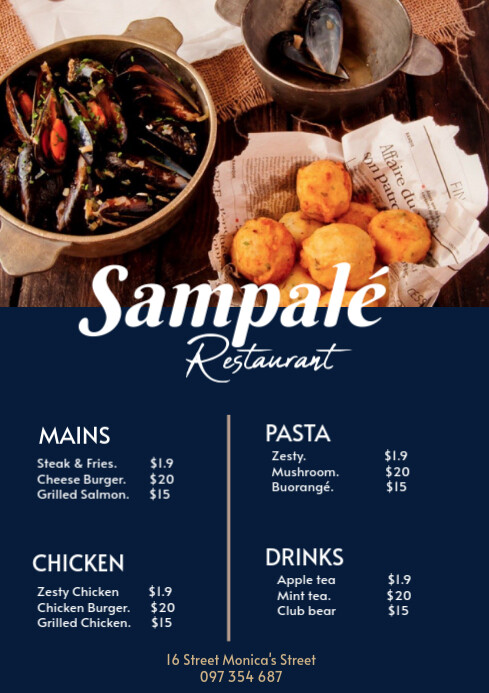 Food menu template | PosterMyWall