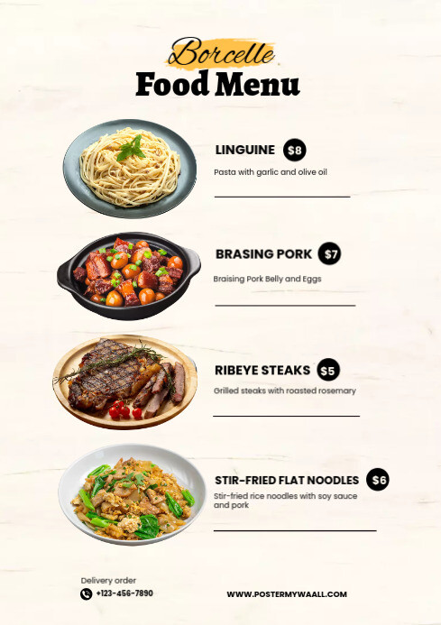 food menu template | PosterMyWall