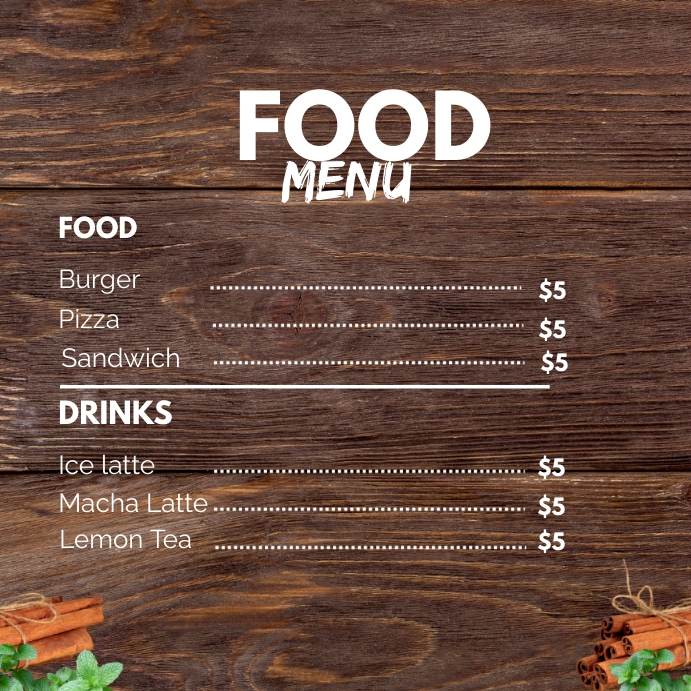 Food menu templates | PosterMyWall