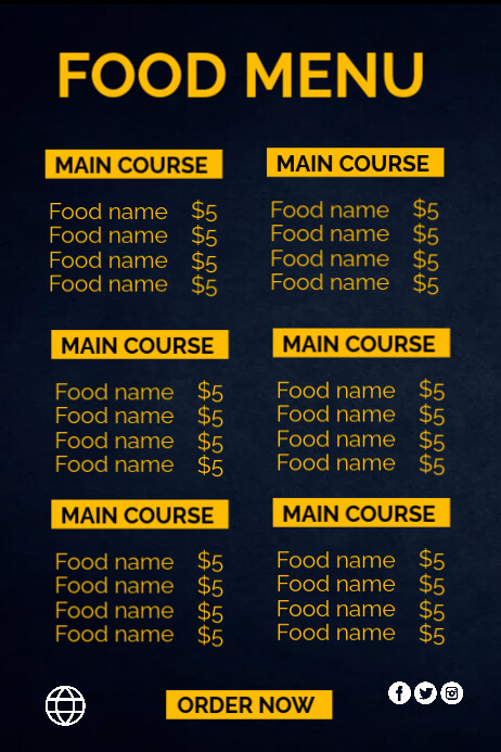FOOD MENU.A Template | PosterMyWall