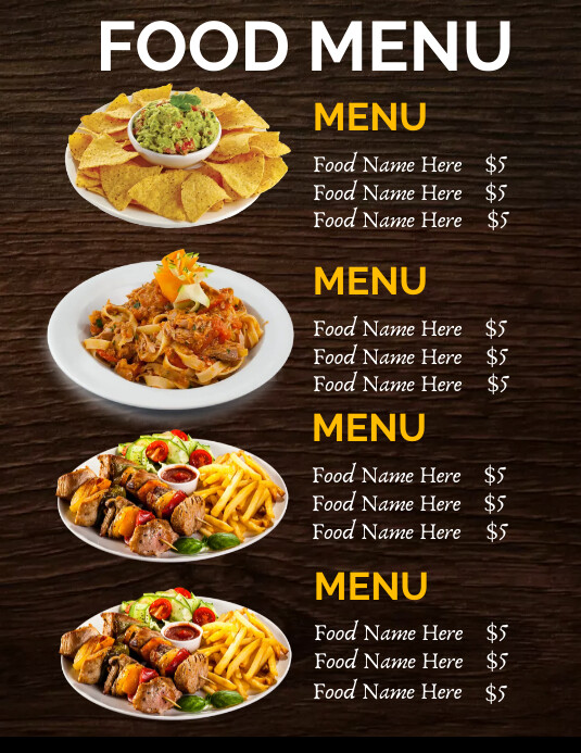FOOD MENU.A Template | PosterMyWall
