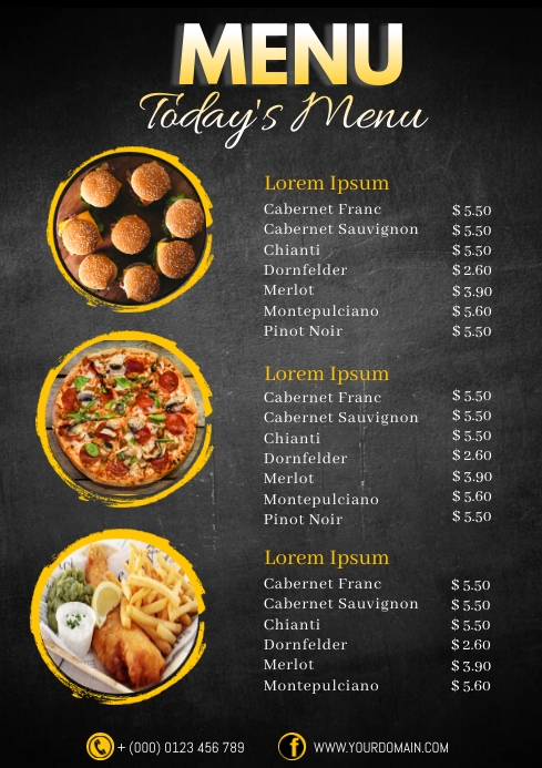 FOOD MENU.E Template | PosterMyWall