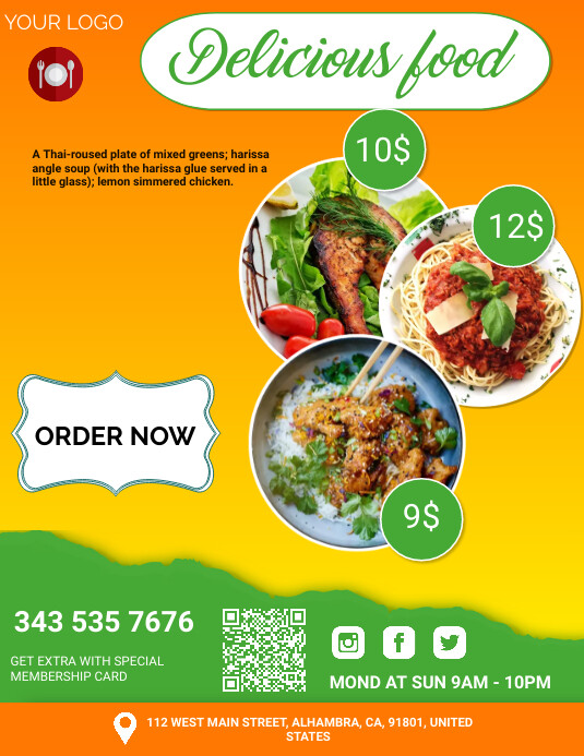 Food modern flyer template | PosterMyWall