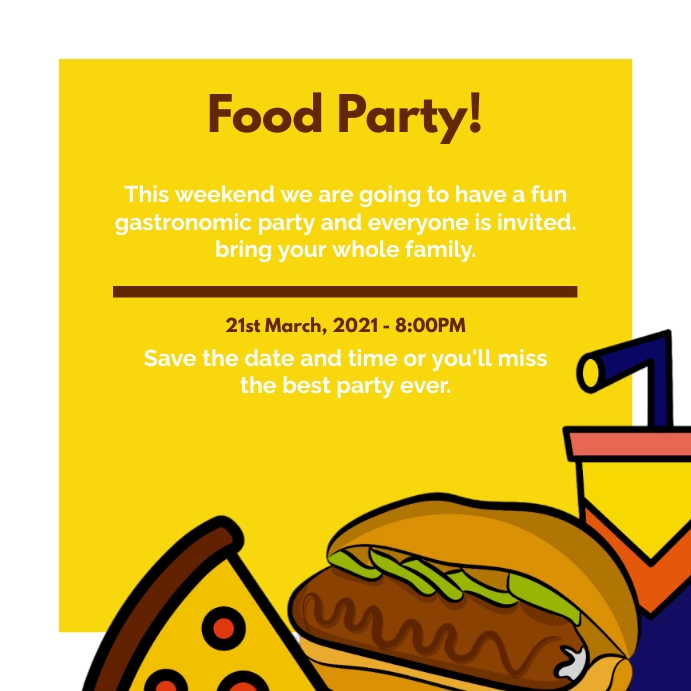 Plantilla de Fiesta de Comida | PosterMyWall
