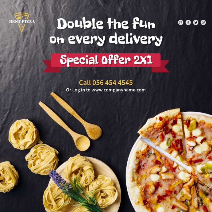 Food Pizza Ads Template | PosterMyWall