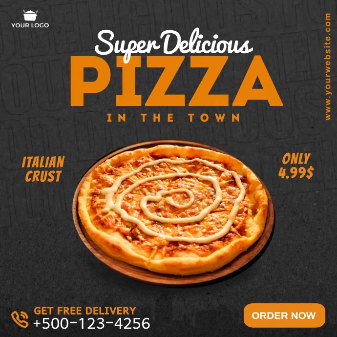 Food Pizza Social Media Promotion Post Design Template | PosterMyWall