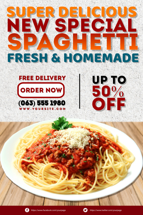 Food Poster Size (24in x 36in) Template | PosterMyWall