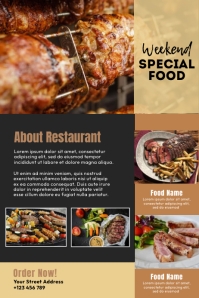 Take away out Flyer Poster Food Delivery food Template | PosterMyWall