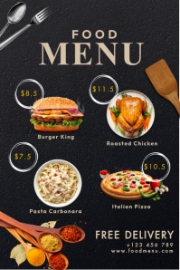 Take away out Flyer Poster Food Delivery food Template | PosterMyWall