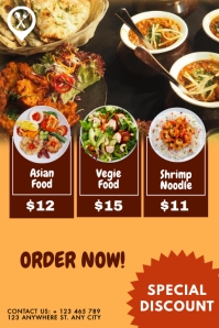 Take away out Flyer Poster Food Delivery food Template | PosterMyWall