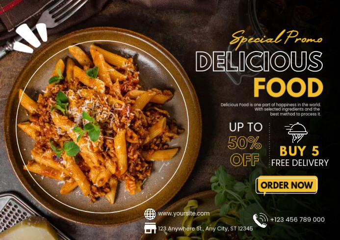 Copy of Food Promo Flyer Landscape | PosterMyWall