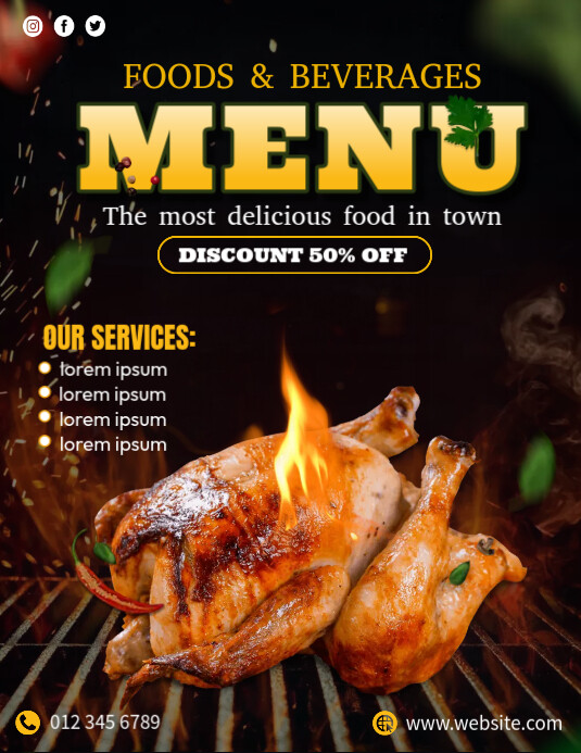 Copy of Food Restaurant Menu | PosterMyWall